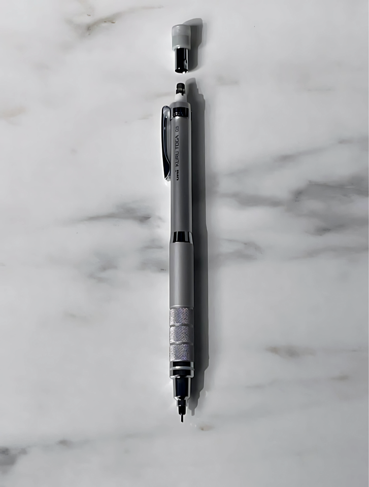 Mitsubishi Uni Kuru Toga Elite Roulette Silver 0.5mm Mechanical Pencil ...