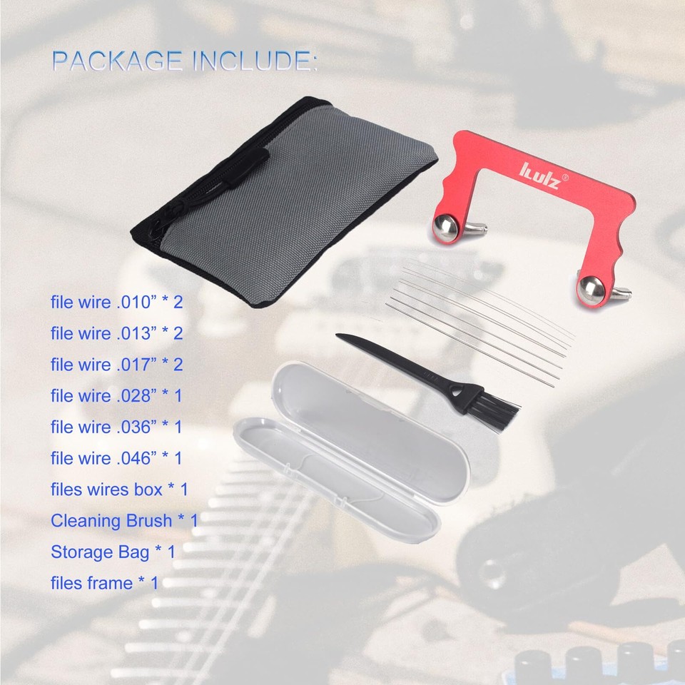 Guitar Nut Slotting File Set - iLuiz Pro-Grade 6pc Electric Diamond ...