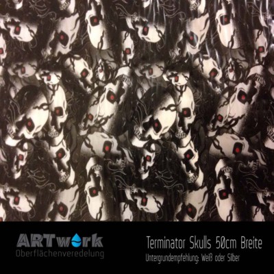 Wassertransferdruck Folie WTD Hydrographics Terminator Skulls 1m x 50cm ...