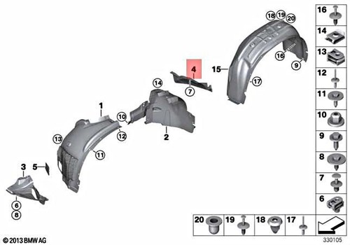 BMW OEM 07-16 X5 Front Fender-Liner Splash Shield Panel Cover Left ...