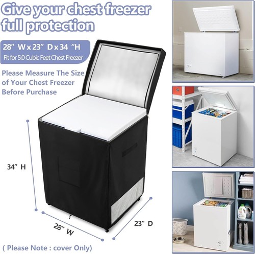 Chest Freezer Cover,Fits Compact 5.0 Cubic Feet Chest Outdoor/Indoor ...
