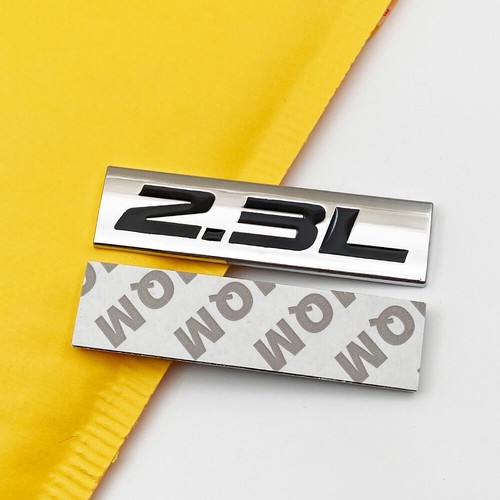 2x Black Chrome Metal 2.3L Logo Engine Badge V6 V8 Racing SUV Emblem 3D ...