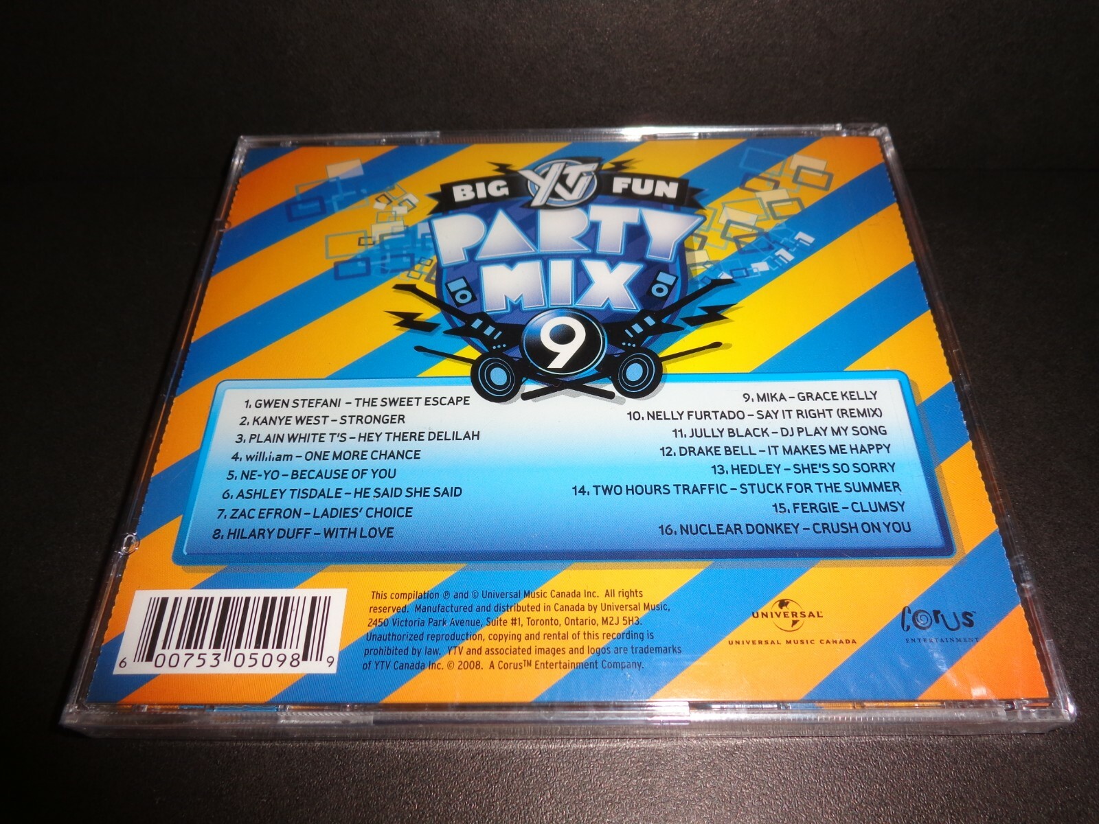YTV BIG FUN PARTY MIX 9-Rare Collectible CD-Gwen Stefani,Plain White T ...