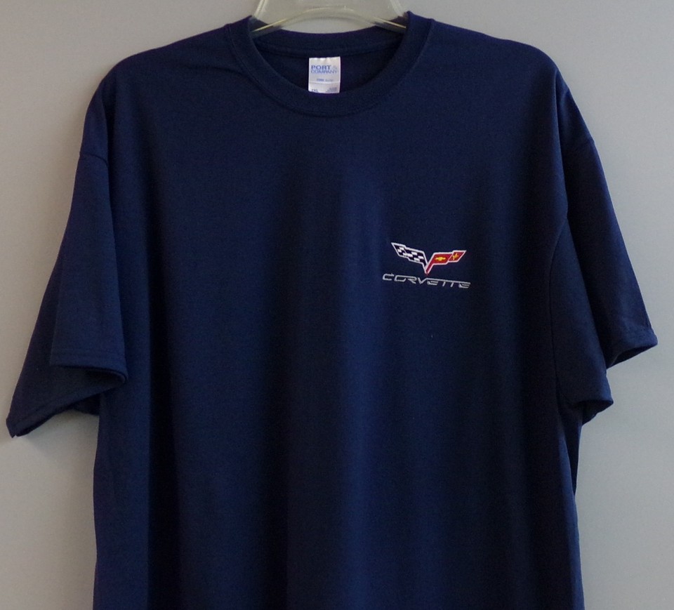 Chevrolet Corvette C6 Sports Car Embroidered T-Shirt S-6XL, LT-4XLT ...