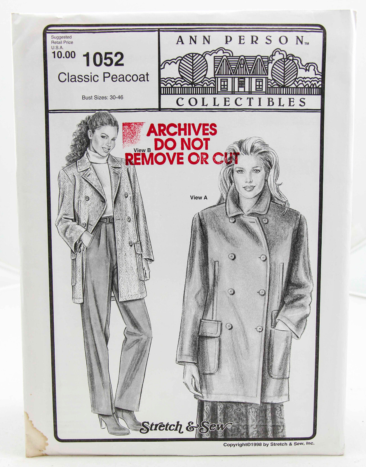 Ann Person Collectibles Stretch and Sew Pattern #1052 - Classic Peacoat ...