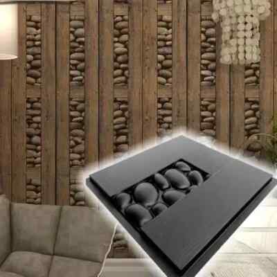 2pcs Panels Wall ABS Stone Art Plastic Mold Decor 3D Plaster Tile Form ...