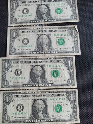 4 'Date Serial number' 1$ bills FANCY SERIAL NUMBER | eBay