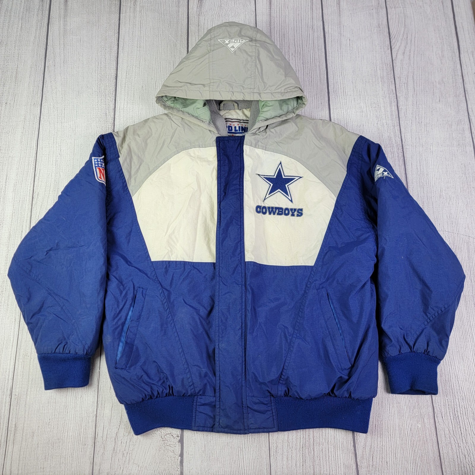 VTG 90s NFL Apex One Proline Dallas Cowboys Winter Hooded Jacket Coat ...