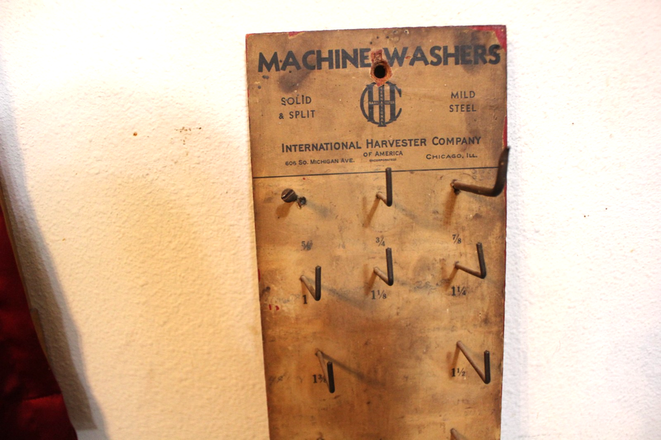 Antique International Harvester Dealer Machine Washers Peg Board Old ...