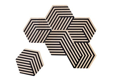 Areaware Table Tiles Optic (Black) NUOVO | eBay
