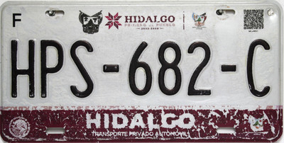 Hidalgo Mexico Original License Plate HPS-682-C | eBay Australia