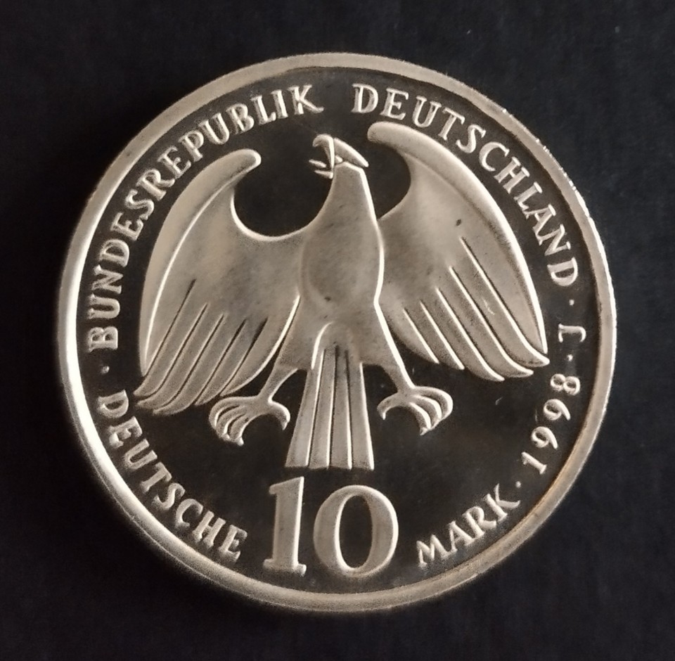 10 DM Silber Gedenkmünze Westfälischer Friede (J) Hamburg 925er Silber ...