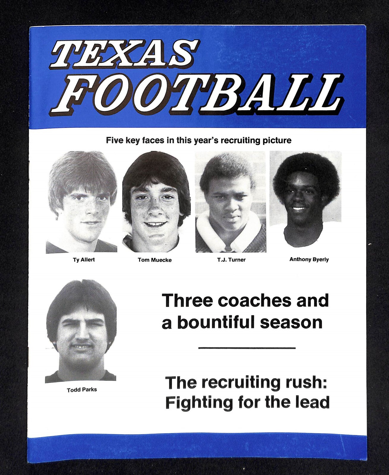 1982 Dave Campbell's Texas Football Magazine Winter Issue T.J. Turner ...