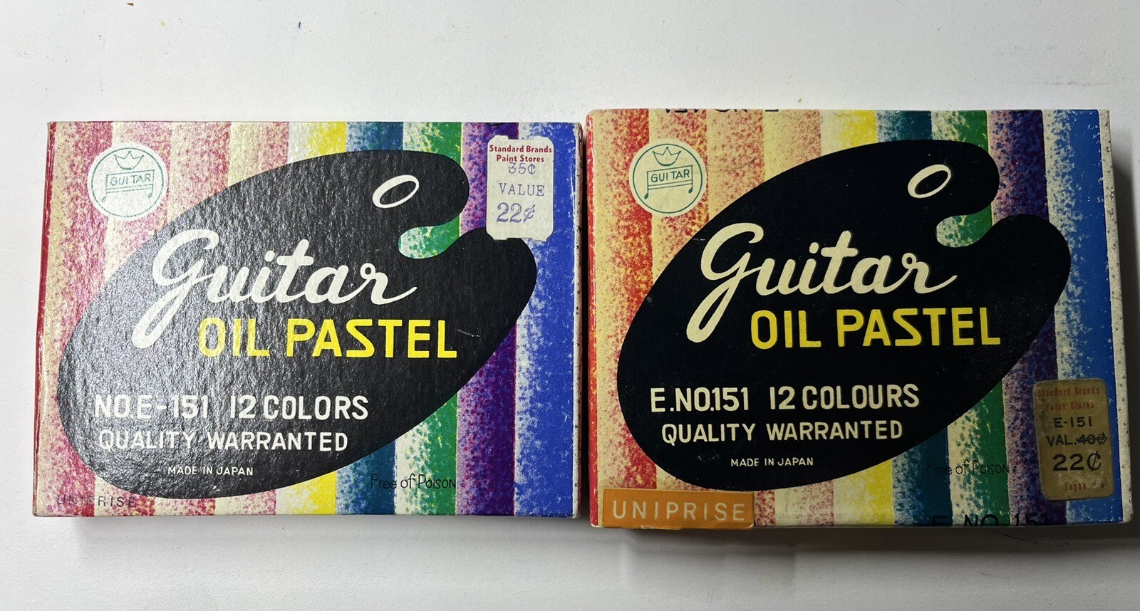 Vintage Guitar Oil Pastel 23 Colors In 2 Original Boxes. Made In Japan ...