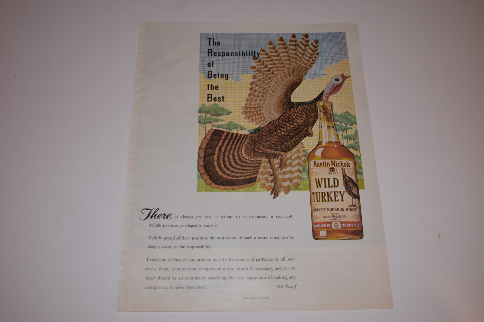 Vintage 1965 Wild Turkey Straight Bourbon Whiskey Print Ad. | eBay