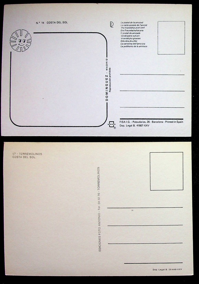 Costa Del Sol & Torremolinos Lot Of 2 Postcards Topless Women On Beach ...