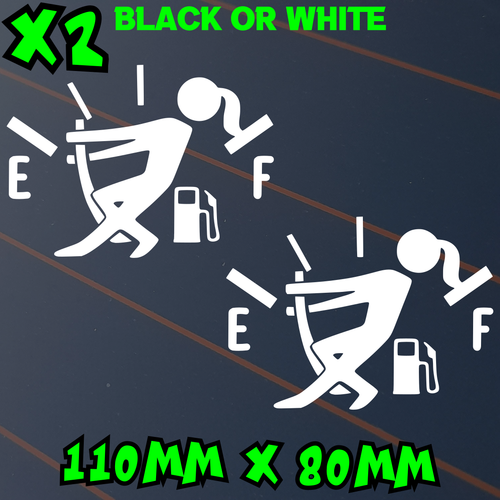 Empty Fuel Cap Girl X2 Sticker Car Decal Tank Petrol Funny JDM Gas ...