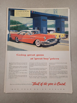 1955 VTG Orig Magazine Ad BUICK GM Car Going Great Guns At Great Buy ...