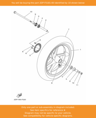 YAMAHA Axle, Wheel, 2DP-F5181-00 OEM GPD125-ANMAX GPD125-AOCITO | eBay