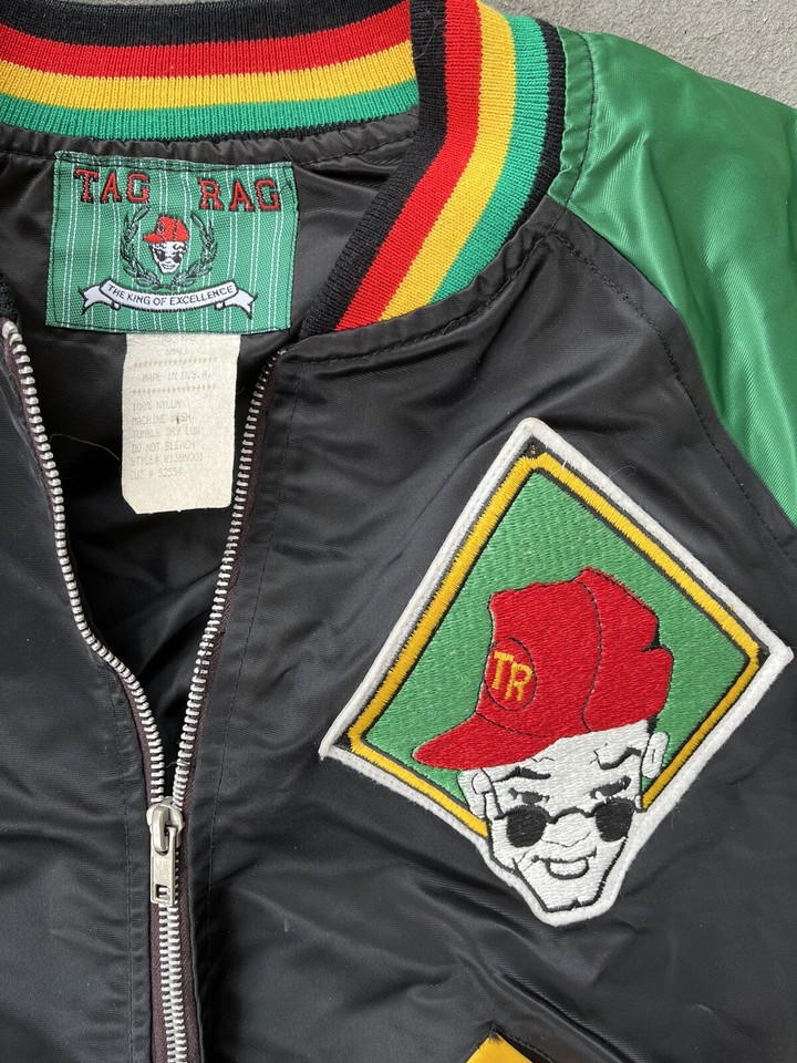 Vintage 90s Tag Rag Nylon Multicolor Embroidered Bomber Jacket | eBay