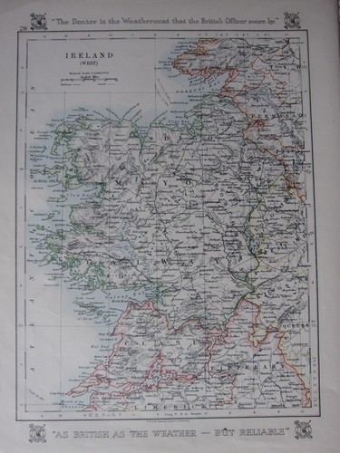 1912 Landkarte ~ Irland West Galway Mayo Clare Sligo | eBay