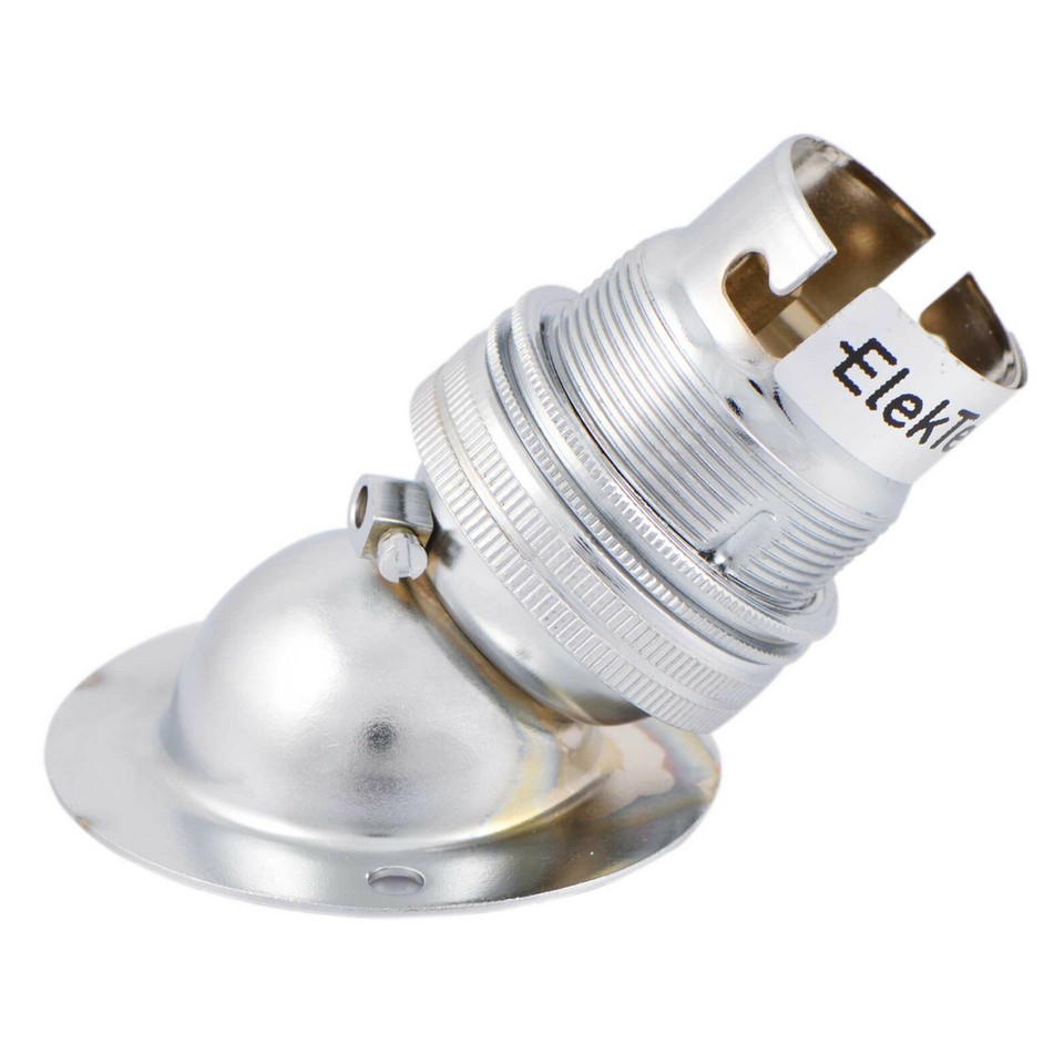 ElekTek B22 UK Bayonet BC Angle Batten Light Lamp Bulb Holder Shade ...