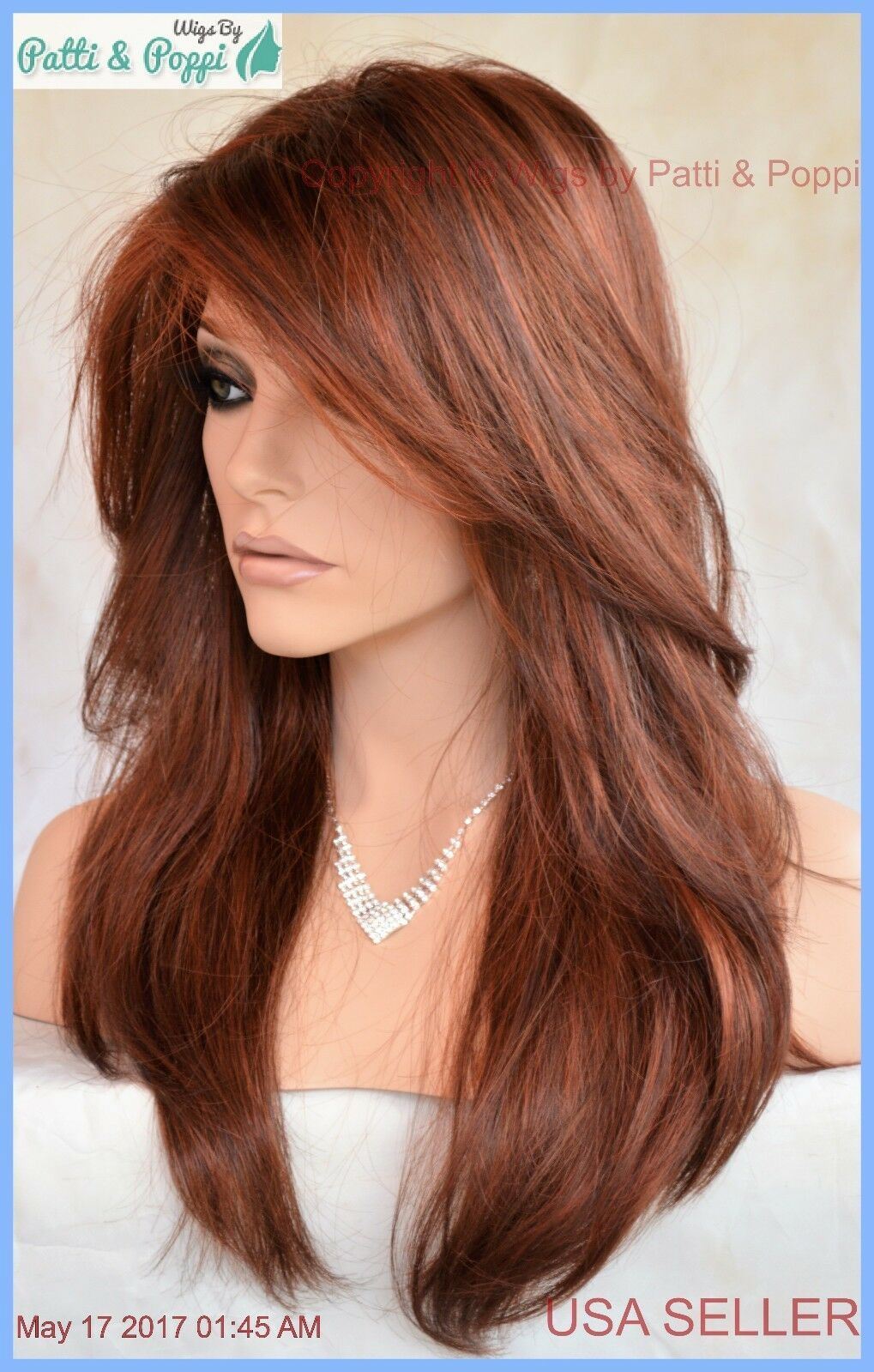 Long Designer Wig Sheer Plum Soft Flowing Waves Classic Sexy Long USA ...