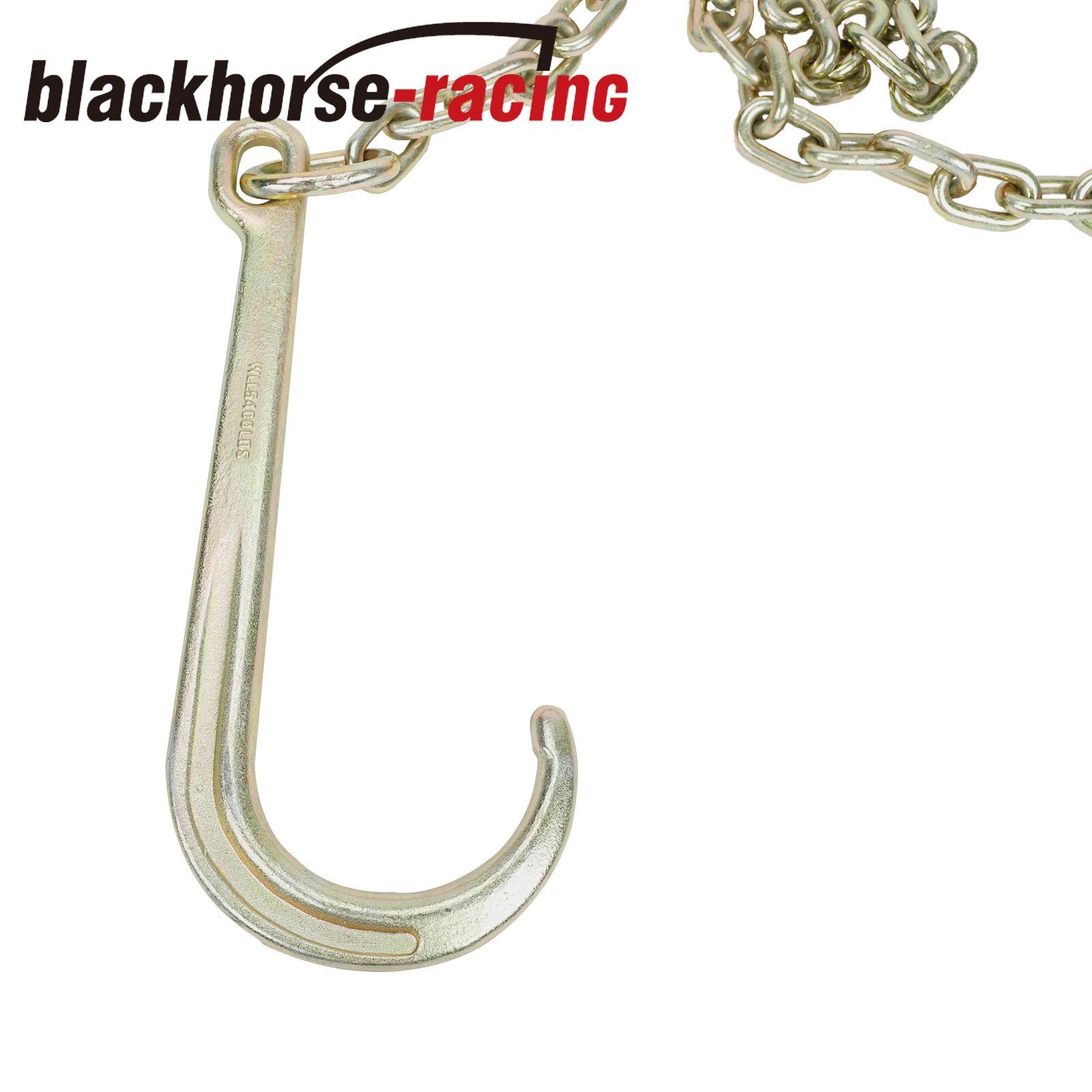 (4 Pack) 5/16" x 6' Long Shank 15" J Hook Tow Chain w/ RTJ Cluster ...