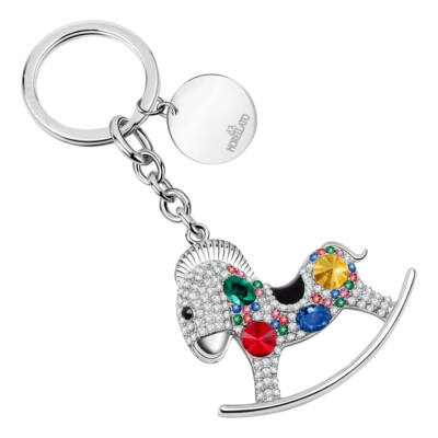 Morellato Women's Keychain Steel Rocking Horse Crystals Engraving Gift ...
