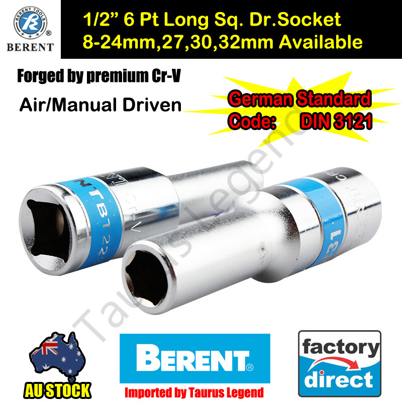 GS Deep Socket 1/2" Drive CRV Metric German Standard (8mm-24mm,27mm ...