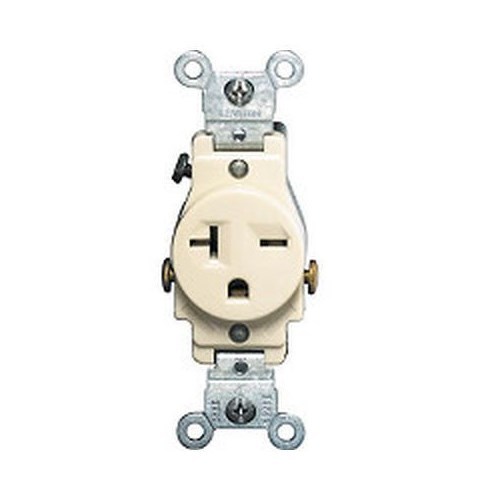 (K) Leviton 2-P,3-W, Single Receptacle 5821-I (IVORY) Box Of 100 NEW ...