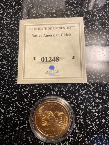 Sitting Bull Colorized Native American Chiefs Painted Dollar Coin. W ...