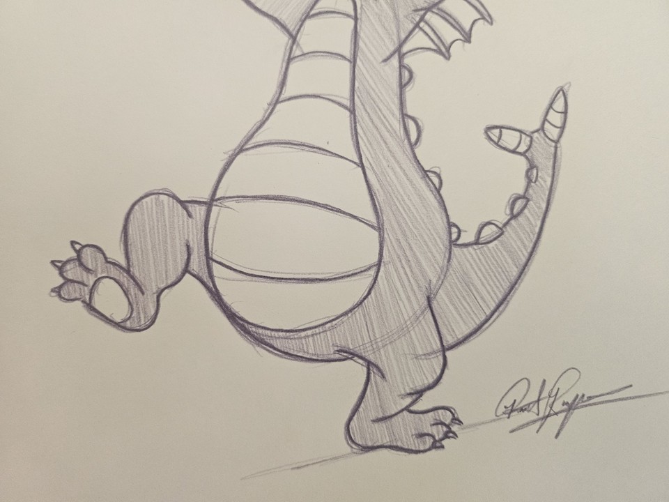 Disney World WDW Figment Character Drawing/Sketch Art Signed ...