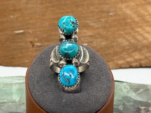Vintage Richard Begay Navajo Sterling Silver Turquoise Ring size 7--233 ...