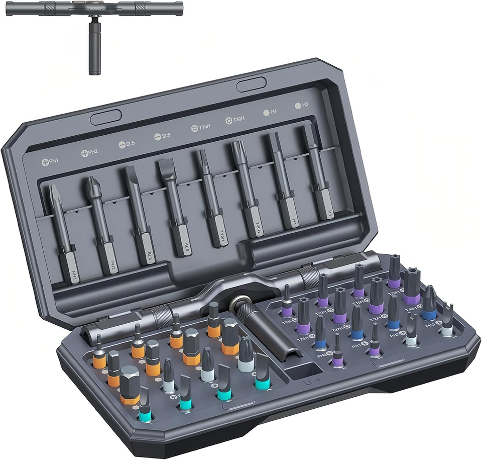 Precision Screwdriver Set with 40 PCS S2 Magnetic Bits,42 In1 Laptop ...