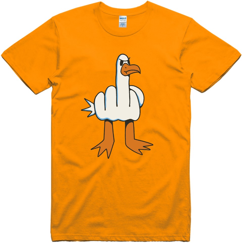 Mens Funny T-Shirt Rude Seagull Design Regular Fit 100% Cotton Tee | eBay