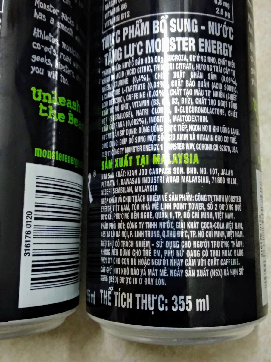 Monster Label Ingredients