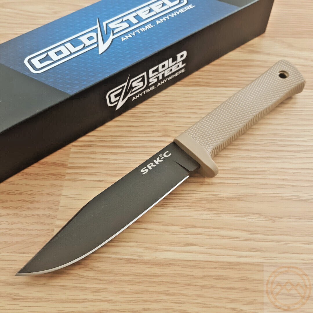 Cold Steel SRK Compact Fixed Knife 5" SK5 Steel Blade Desert Tan Kray ...