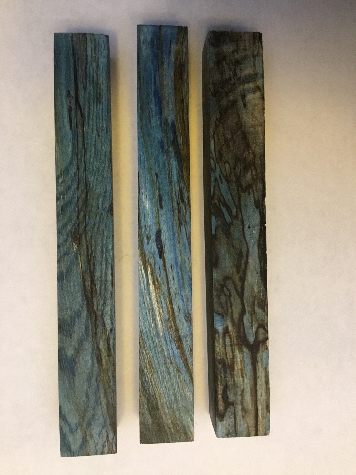 3 Blue Vacuum Stabilized Spalted Hackberry Pen Blanks | eBay