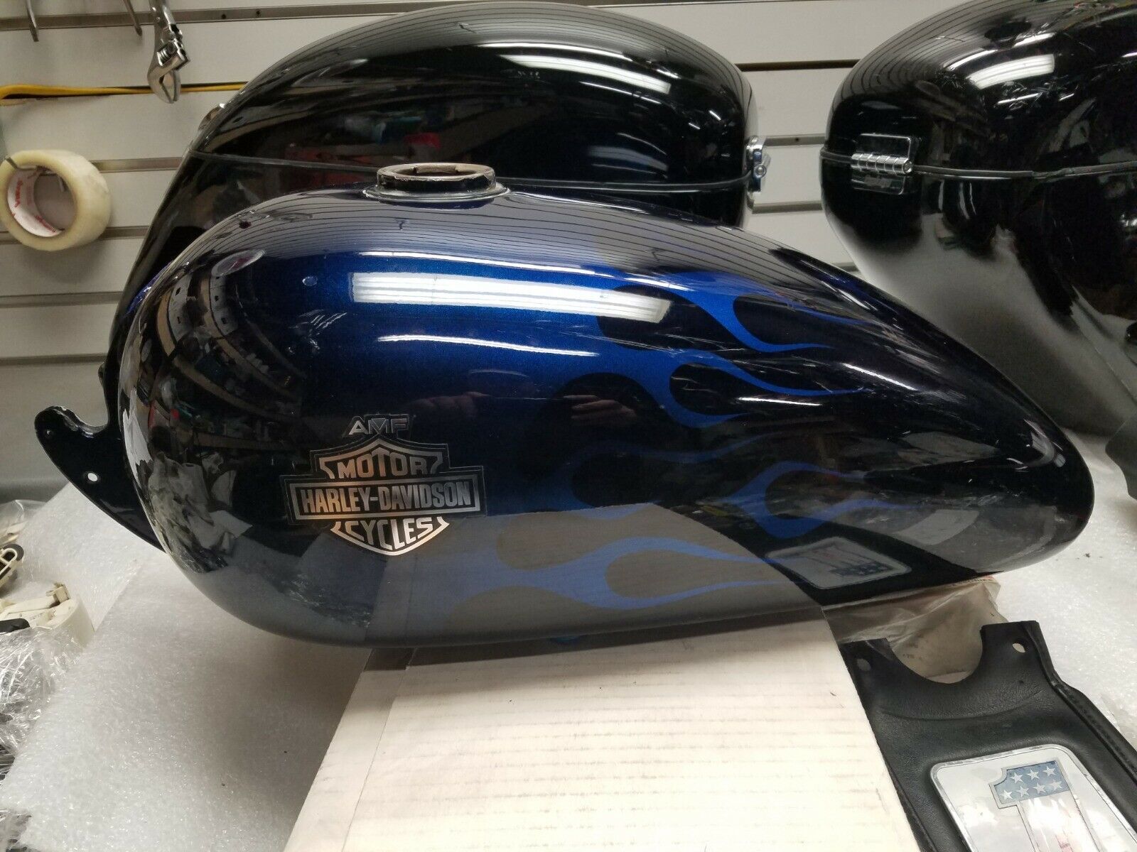 Harley Ghost Flame AMF Harley Superglide Gas tank Shovelhead Roadster ...