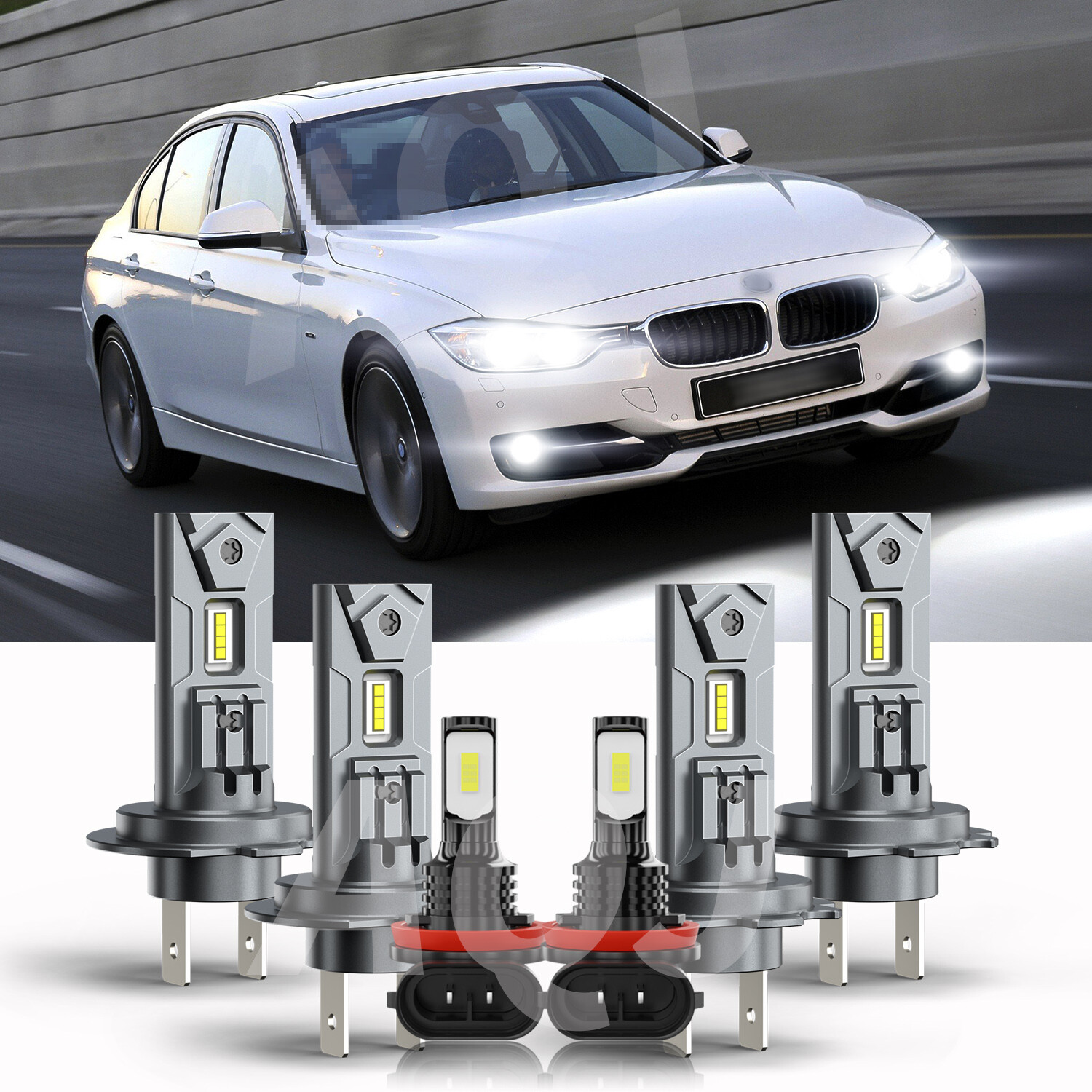 For BMW 328i 2007-2016 6x Bulbs LED Headlights Hi/Low Beams + Fog ...