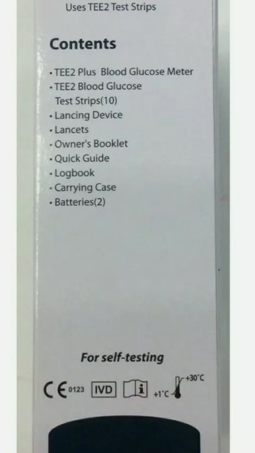 Tee2 Blood Glucose Meter Monitor - Accurate Self Coding Stores 500 ...