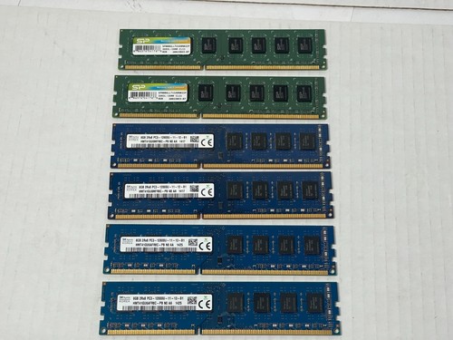 Lot of ( 6) 8GB each DDR3 Desktop memory PC3/PC3L 12800u MIxed Brands ...