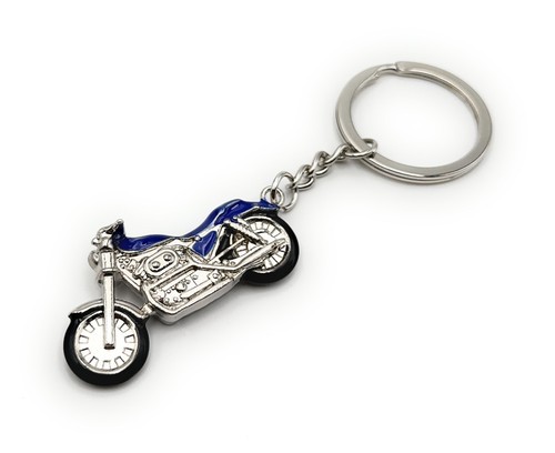 Motorcycle Blue Motor Vehicle Chopper Keychain Pendant Made of Metal ...