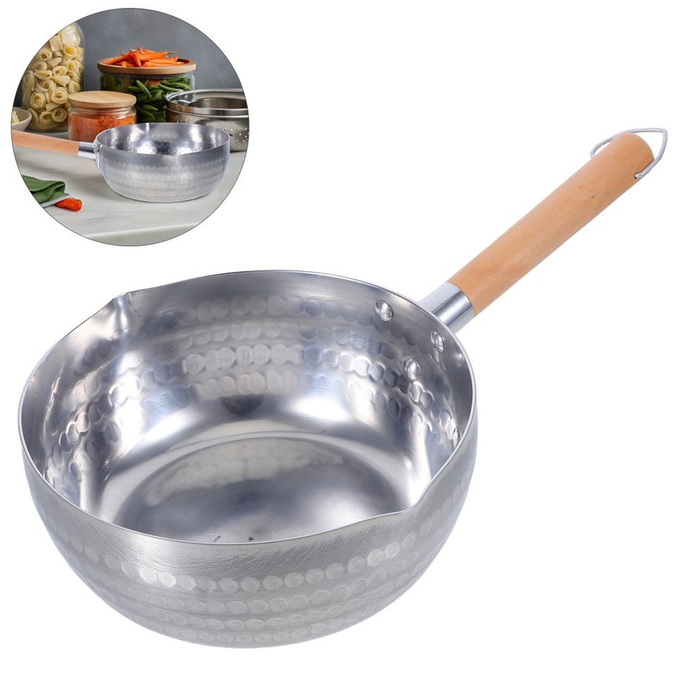 Japanese Aluminium Cooking Pan With Wooden Handlev-Shaped Spouts For ...