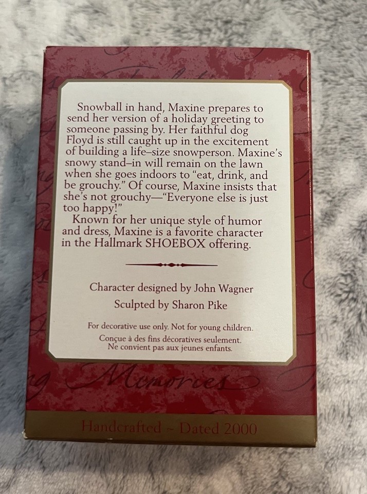 Maxine SELF PORTRAIT Hallmark Vintage Ornament Snowwoman Maxine Floyd ...