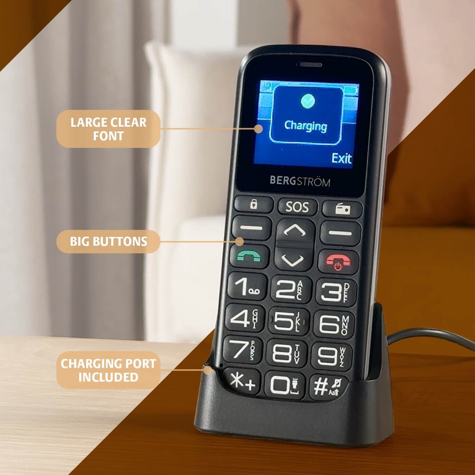 4G Big Button Mobile Phone with Charging Cradle Dual SIM SOS Emergency ...
