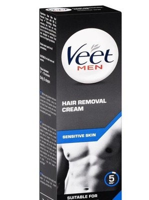 Pack of 2 Veet Men Hair Removal Cream Sensitive Skin for Chest, Back ...