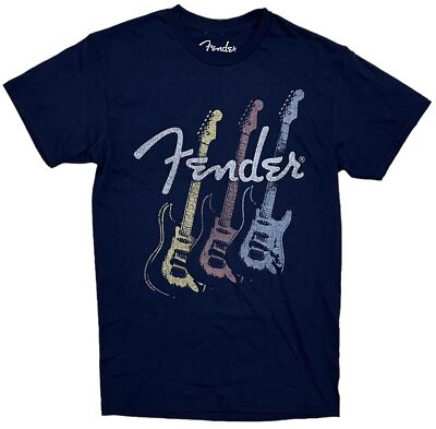 Fender Guitar Men's Official Merchandise Distressed Graphic Tee T-Shirt ...
