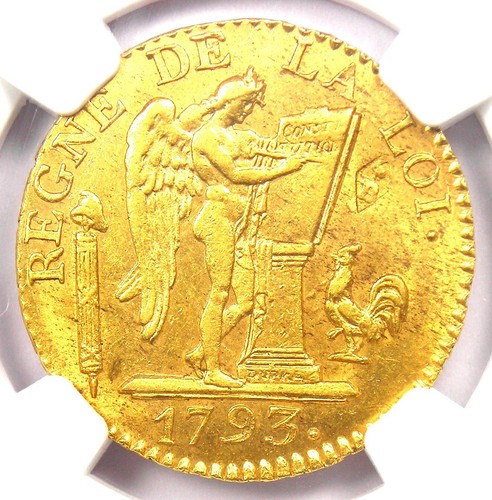 1793-A France 24 Livres Gold 24L Coin. Certified NGC Uncirculated ...